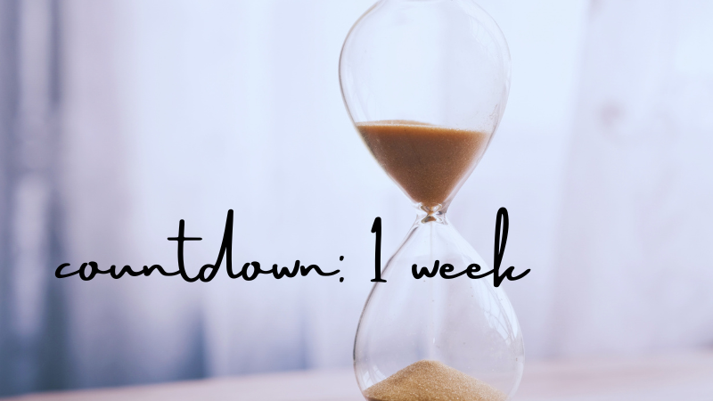 count-down: 1 week - beauty in the margins